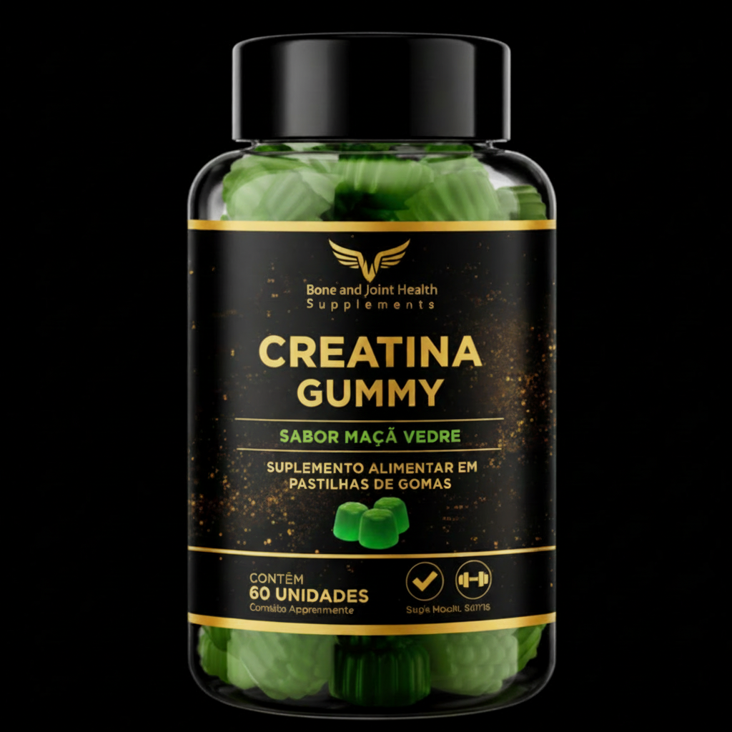 CREATINA GUMMY BONE SABOR MAÇA VERDE POTE 60 GOMAS
